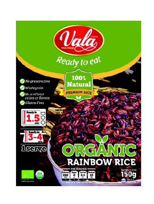 Ready to eat - Organic HOMMALI Brown Rice 150 g. - Vala Thai Food